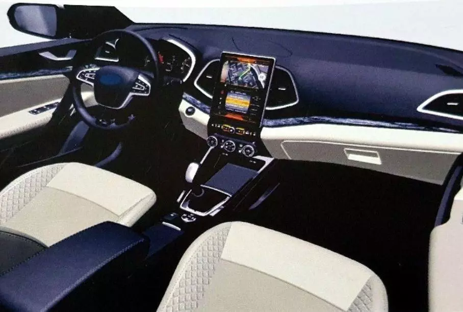 Design de interiores parcialmente divulgado atualizado Lada Vesta 1036_2