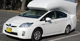 Toyota Prius turned into a two-storey camping van