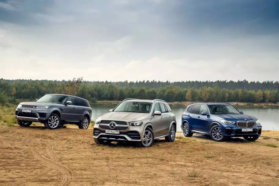 การทดสอบขนาดใหญ่: Mercedes-Benz GLE, BMW X5 หรือ Sport Range Rover? 3289_3