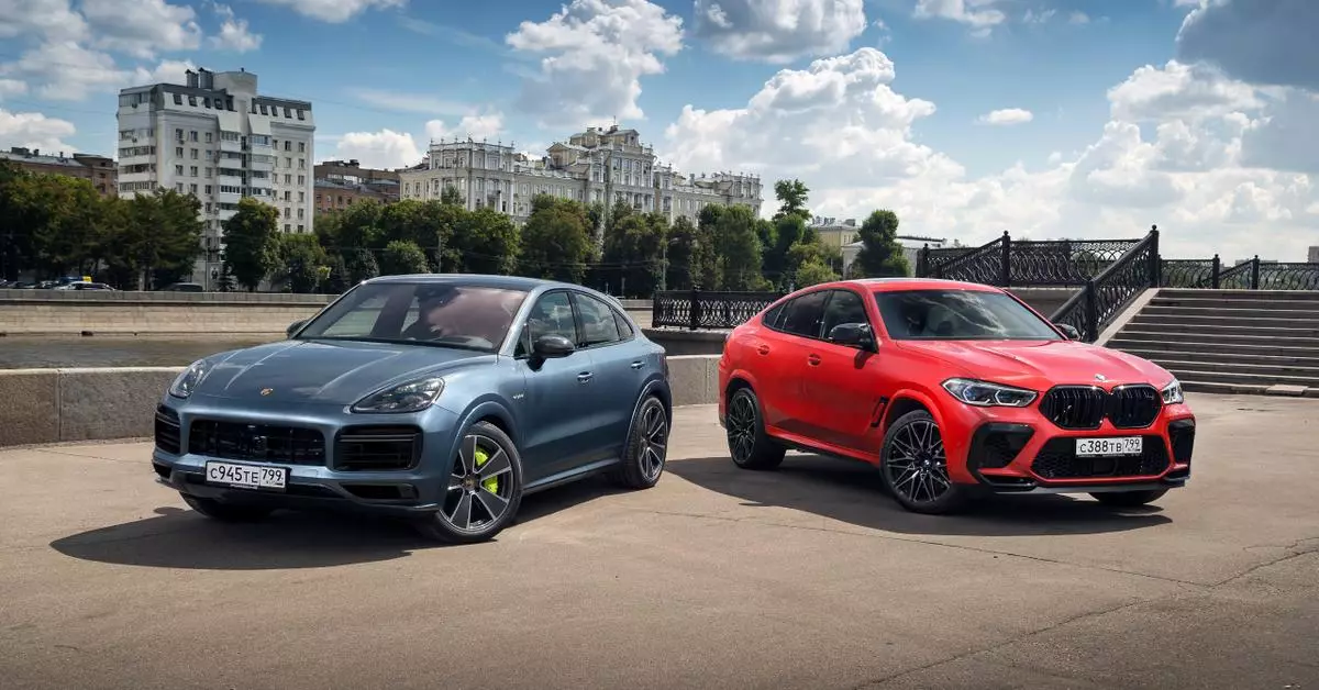 BMW X6 m a Porsche Cayenne Turbo S Coupe ellen