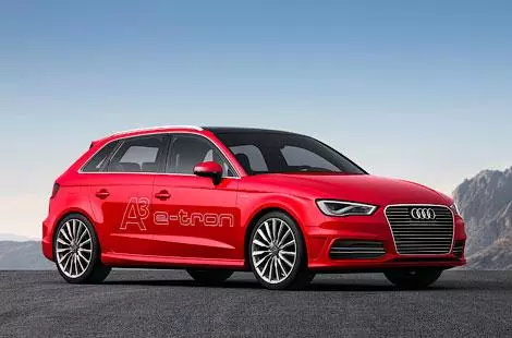 Hatchback Audi A3 ay naging isang plugged hybrid. 38612_3