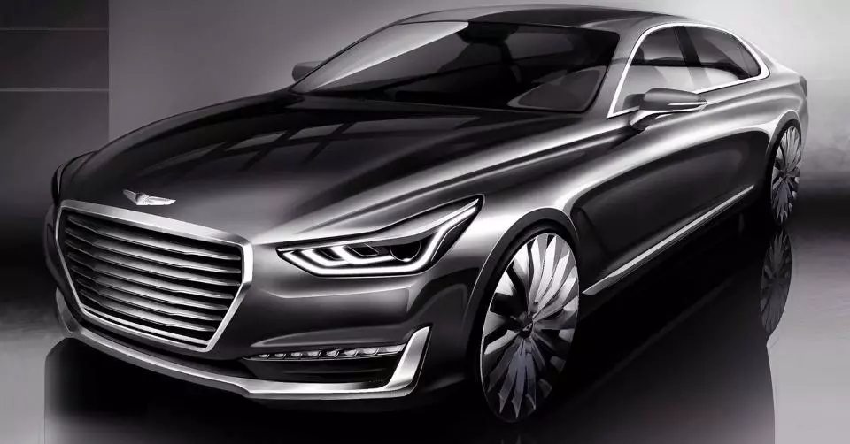 Léirigh Hyundai dearadh dearthóra an tSedan Equus Sedan