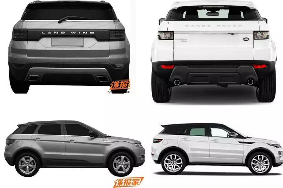 Ĉina Clon-Range Rover Evoque trafis veran 