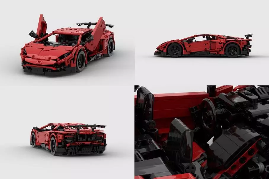 Kusuka ku-lego eqoqwe i-lamborghini aventador ngesilawuli kude 74012_1